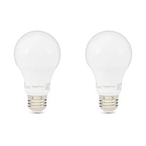 amazon basics 60w equivalent, soft white, non-dimmable, 10,000 hour lifetime, a19 led light bulb , 2-pack