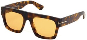 tom ford fausto ft 0711 havana/brown 53/20/145 unisex sunglasses