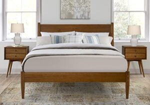 mid-century panel bed - king size - castanho finish