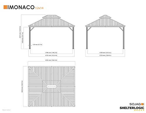 Sojag Monaco Champagne 12 ft. x 14 ft. Gazebo