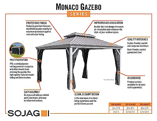 Sojag Monaco Champagne 12 ft. x 14 ft. Gazebo