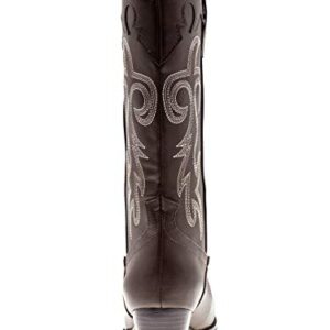 Canyon Trails Women's Classic Embroidered Pointed Toe Western Rodeo Cowboy Boots (8 (M) US Women's, Brown)