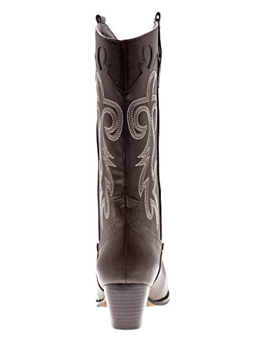 Canyon Trails Women's Classic Embroidered Pointed Toe Western Rodeo Cowboy Boots (8 (M) US Women's, Brown)