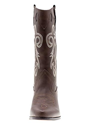 Canyon Trails Women's Classic Embroidered Pointed Toe Western Rodeo Cowboy Boots (8 (M) US Women's, Brown)