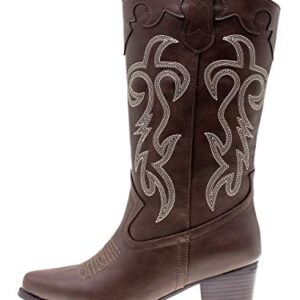 Canyon Trails Women's Classic Embroidered Pointed Toe Western Rodeo Cowboy Boots (8 (M) US Women's, Brown)