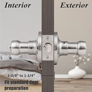 Probrico (4 Pack Wave Style Keyed Alike Entry Levers, Keyed Reversible Door Handles with Lock and Same Keys, Exterior Interior Entry Locks in Satin Nickel Finish