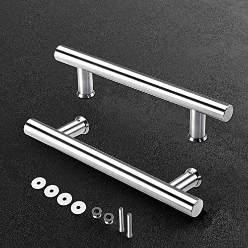 EaseLife 12" Stainless Steel Double Sided Push Pull Door Handle,H Shape Sliding Door Handle,Brushed,Fit for Glass Door Wooden Door