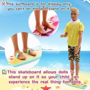 EuTengHao 25Pcs Doll Clothes and Accessories for 12 Inch Boy Dolls Includes 16 Different Wear Clothes Shirt Jeans Pants Shoes for 12'' Boyfriend Doll with Dog,2 Tennis Racket,Violin and Surfboard