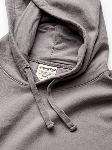 Hanes Men's Comfortwash Garment Dyed Hoodie Sweatshirt, Concrete Gray, X Large