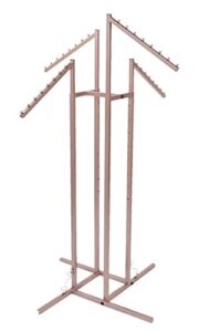 sswbasics 4 way clothing rack - rose gold - slant arms