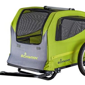 Schwinn Rascal Bike Pet Trailer, For Small and Large Dogs, Large (Up to 100lbs), Green