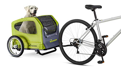 Schwinn Rascal Bike Pet Trailer, For Small and Large Dogs, Large (Up to 100lbs), Green