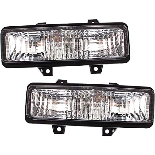 For 1989-1991 Chevy Blazer Pair Park/Signal Lights Driver and Passenger Side Unitw/quad headlamps; park/signal combination GM2520130 GM2521130 - replaces 5975227 5975228