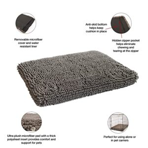 Dog Gone Smart Pet Products Dirty Dog Microfiber Cushion Pad, Grey, 23x36 Large (DGS01065-KW)