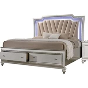 ACME Kaitlyn California King Bed - - PU & Champagne