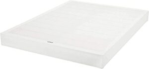 amazon basics smart box spring bed base, 5 inch mattress foundation, tool-free easy assembly, california king, white