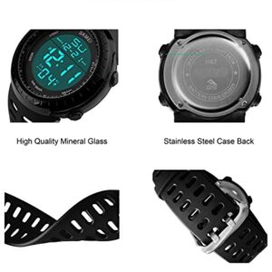 LYMFHCH Men's Digital Watch, Sports Waterproof Military Watches for Men LED Casual Stopwatch Alarm Tactical Army Watch