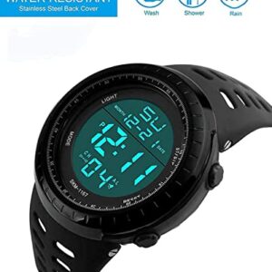 LYMFHCH Men's Digital Watch, Sports Waterproof Military Watches for Men LED Casual Stopwatch Alarm Tactical Army Watch