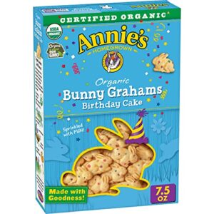 annie's organic birthday cake bunny graham snacks, 7.5 oz.