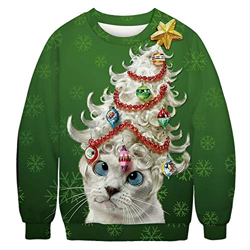 ALBIZIA Women's Crew Neck Ugly Christmas Pullover Sweatshirt US L/XL Style-2