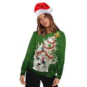 ALBIZIA Women's Crew Neck Ugly Christmas Pullover Sweatshirt US L/XL Style-2