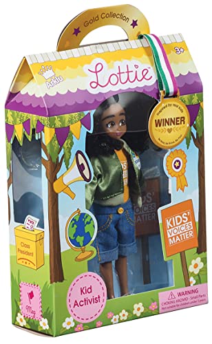 Lottie Kid Activist Doll | Cute Black Dolls for Girls & Boys Outfit | Doll On A Mission! | for 6 Year Old and up! Cute Black Doll Inspired by Real-Life Kid Activist, Mari Copeny. Wears