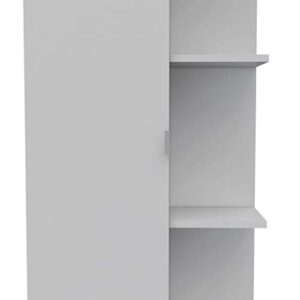 TUHOME Urano Linen Storage Cabinet Organizer with Swinging Hinge Door and 9 Shelves for Bathroom Bedroom Kitchen or Garage, White