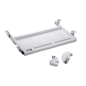 Under Desk Keyboard Tray Rack Drawers Slide Platforms or Home Office (White)