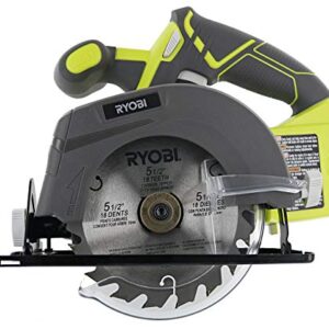 Ryobi One P505 18V Lithium Ion Cordless 5 1/2in 4,700 RPM Circular Saw (Battery Not Included, Power Tool Only), Green (Renewed)