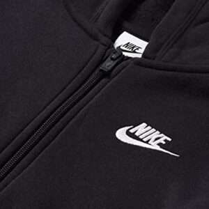 Nike Boy's NSW Club Full Zip Hoodie, Black/Black/White, X-Large