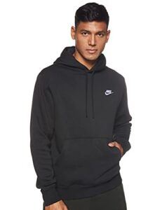 nike pull over hoodie, black/black/white, large