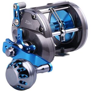 sougayilang trolling reel saltwater level wind reels,conventional reels boat fishing ocean fishing for sea bass grouper salmon-sha4000 right handed-no line counter