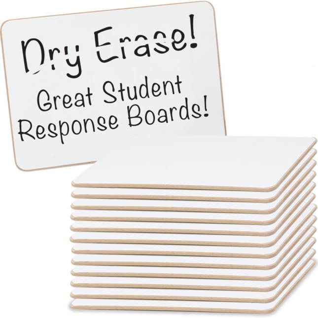 Really Good Stuff Mini Non-Magnetic 6" by 9" One-Sided Dry Erase Boards - Set of 12