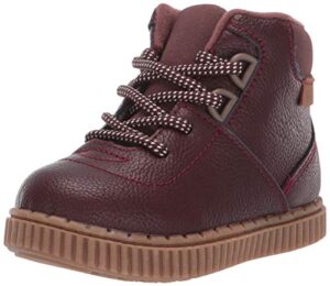 oshkosh b'gosh boy's haskell ankle boot, dark red, 11 m us little kid