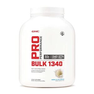 gnc pro performance bulk 1340 - vanilla ice cream, 9 servings, supports muscle energy, recovery and growth