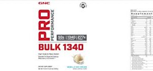 GNC Pro Performance Bulk 1340 - Vanilla Ice Cream, 9 Servings, Supports Muscle Energy, Recovery and Growth