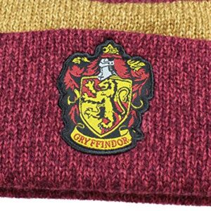 Harry Potter Hogwarts Houses Knit Gryffindor Scarf & Pom Beanie Set (Gyffindor)