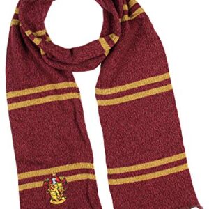 Harry Potter Hogwarts Houses Knit Gryffindor Scarf & Pom Beanie Set (Gyffindor)