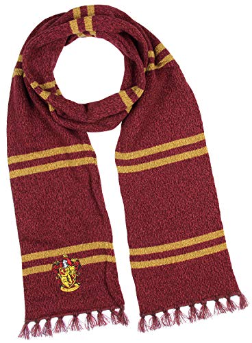 Harry Potter Hogwarts Houses Knit Gryffindor Scarf & Pom Beanie Set (Gyffindor)