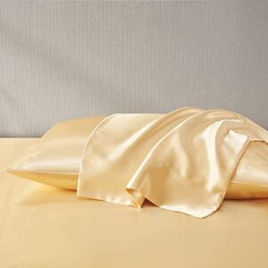 Madison Park Essentials Satin Luxury Wrinkle-Free High-Luster and Silk King Gold 2