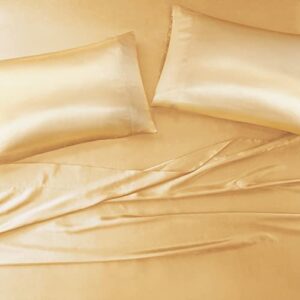 Madison Park Essentials Satin Luxury Wrinkle-Free High-Luster and Silk King Gold 2