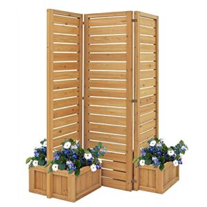 yardistry ym11703 fusion planter cedar privacy screen, brown