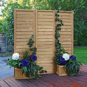 Yardistry YM11703 Fusion Planter Cedar Privacy Screen, Brown