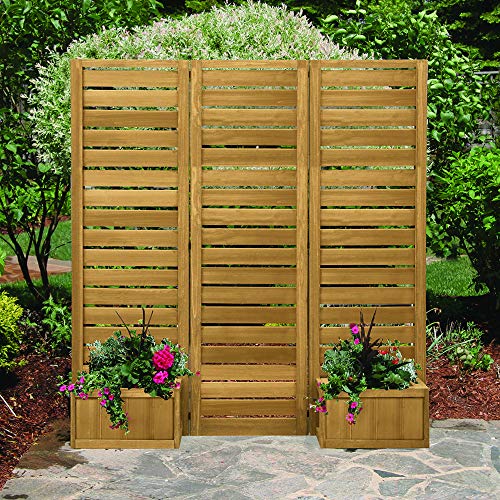 Yardistry YM11703 Fusion Planter Cedar Privacy Screen, Brown