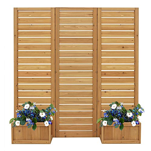 Yardistry YM11703 Fusion Planter Cedar Privacy Screen, Brown