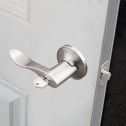 EZ-FLO 57854 Reversible Wave Entry Door Lever Lockset, Satin Nickel