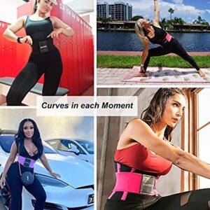 SHAPERX Women Waist Trainer Belt Waist Trimmer Belly Band Body Shaper Sports Girdles Workout Belt (SZ8002-Black, Large)