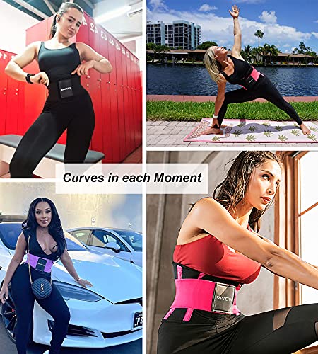 SHAPERX Women Waist Trainer Belt Waist Trimmer Belly Band Body Shaper Sports Girdles Workout Belt (SZ8002-Black, Large)