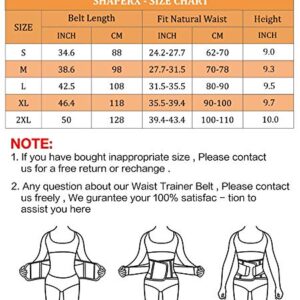 SHAPERX Women Waist Trainer Belt Waist Trimmer Belly Band Body Shaper Sports Girdles Workout Belt (SZ8002-Black, Large)