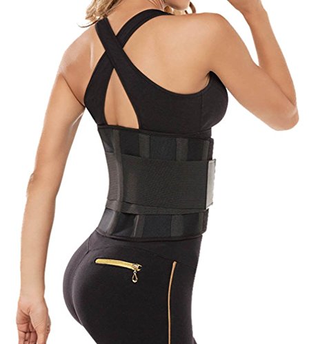 SHAPERX Women Waist Trainer Belt Waist Trimmer Belly Band Body Shaper Sports Girdles Workout Belt (SZ8002-Black, Large)